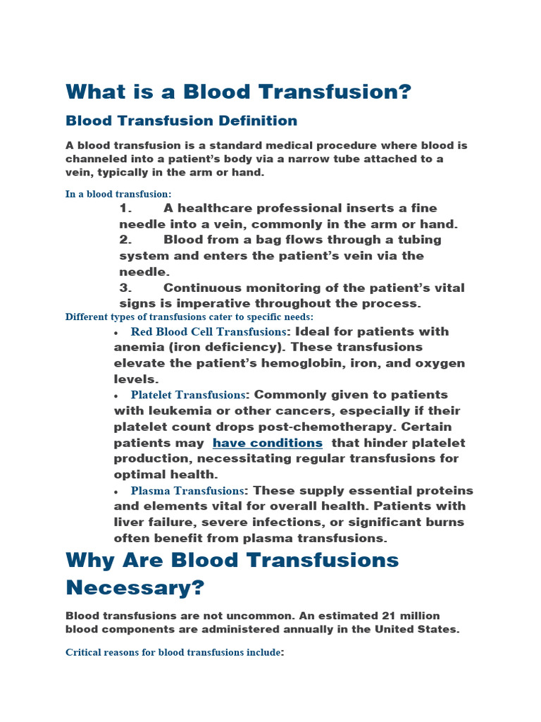 BLOOD TRANS FUSION | PDF | Blood Transfusion | Intravenous Therapy