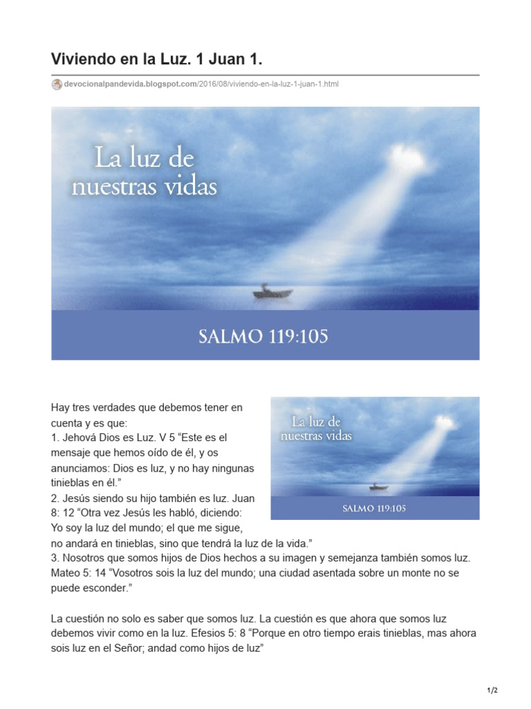 Vivir en la Luz: Enseñanzas de 1 Juan 1 | PDF | Pecado | eucaristía