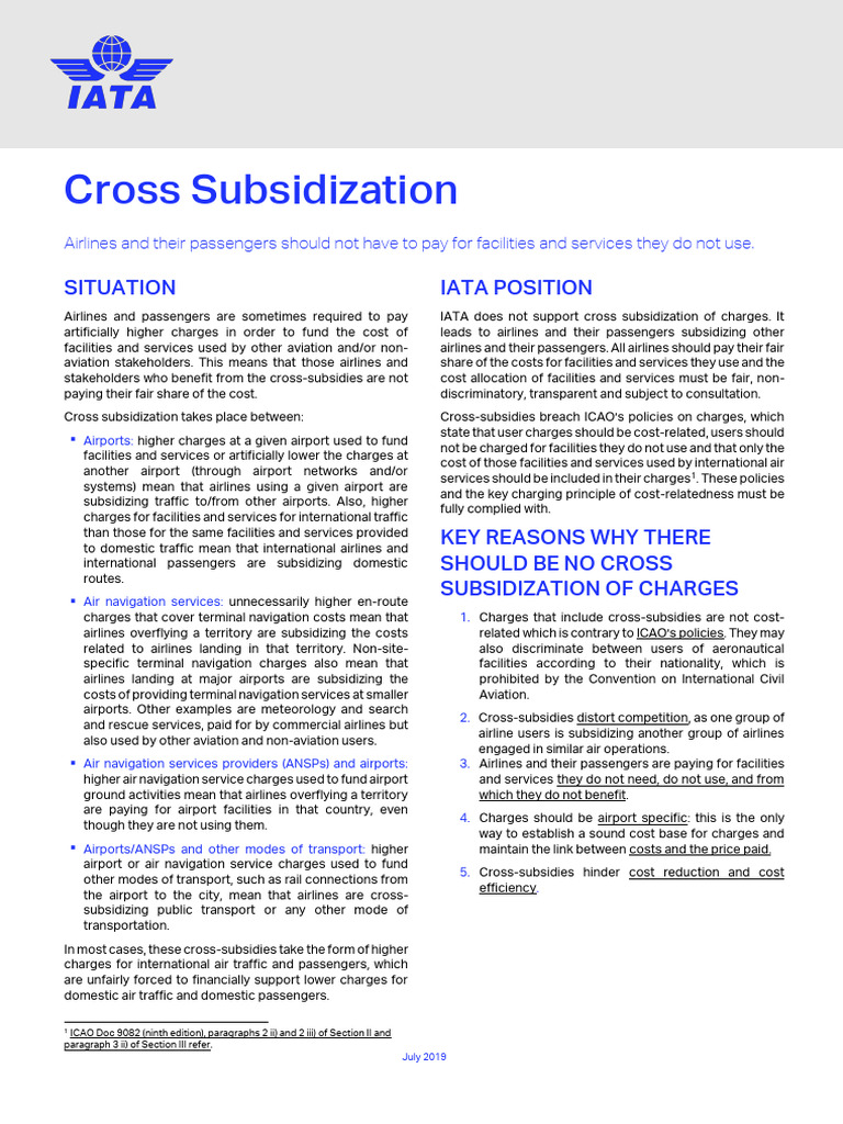 IATA Cross Subsidization | PDF | Airport | Airlines
