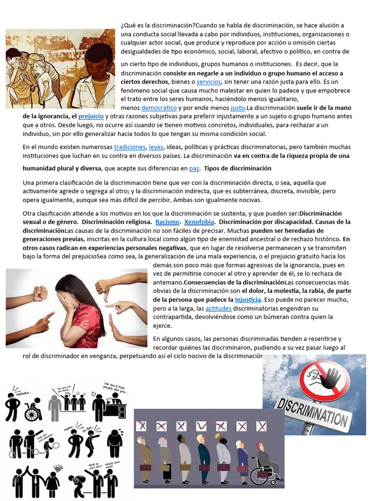 Qué Es La Discriminaciónq Es La Discriminacion, Impresionn | PDF | Discriminación | Psicología ...