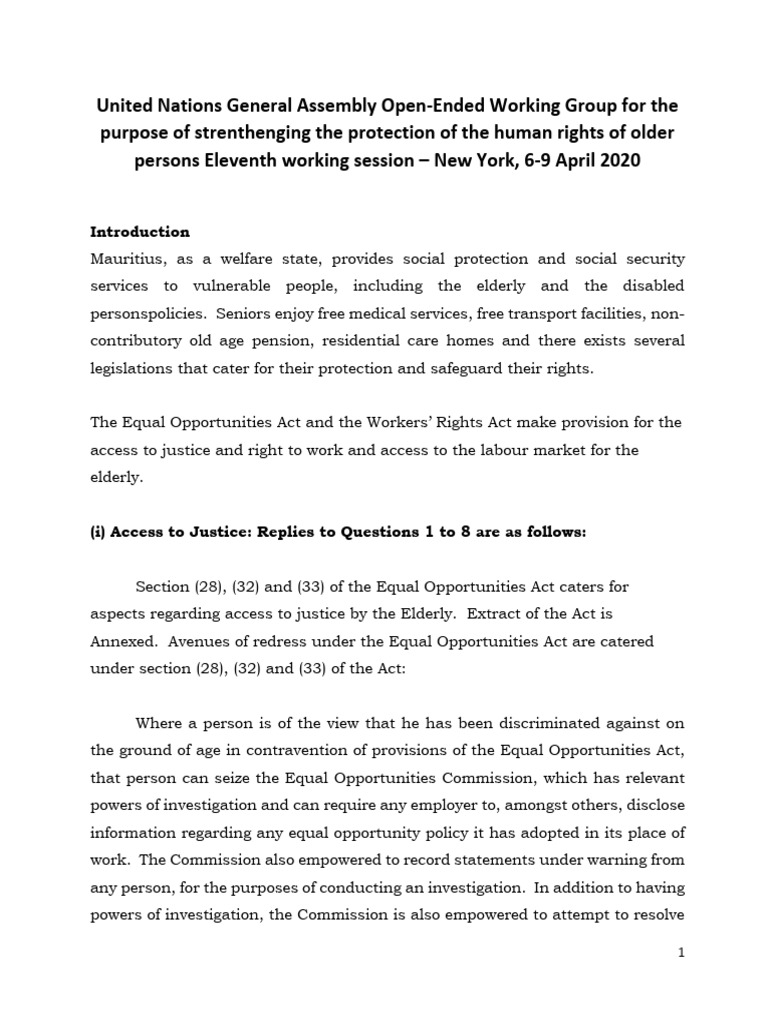 Mauritius - Access To Justice-Right To Work | PDF | Social Science | Law