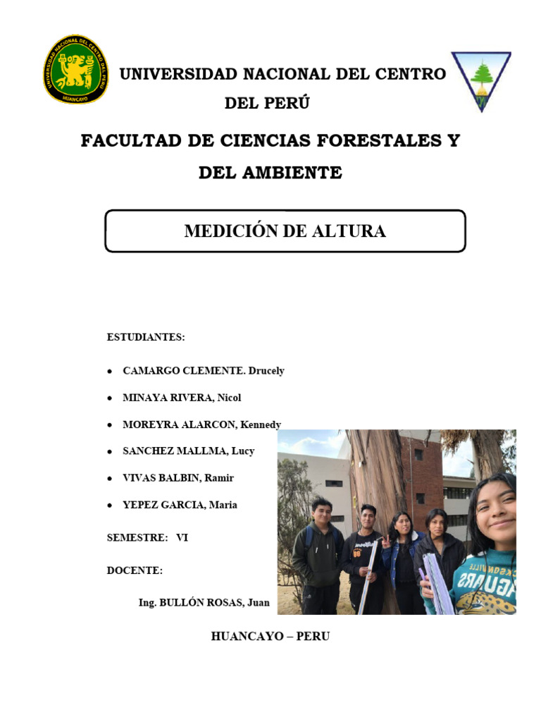INFORME 2 - MEDICION DE ALTURA | PDF | Arboles | Medición
