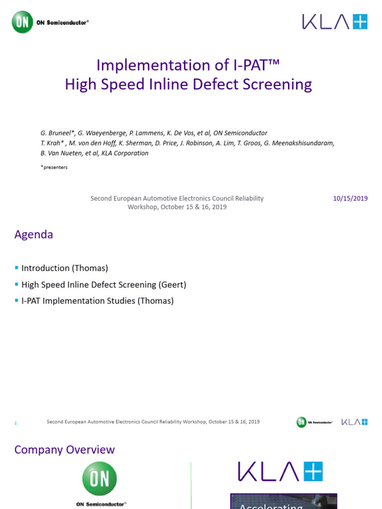 2.1 - Implementation of I-PAT High Speed Defect Screening - THKR - KLA ...