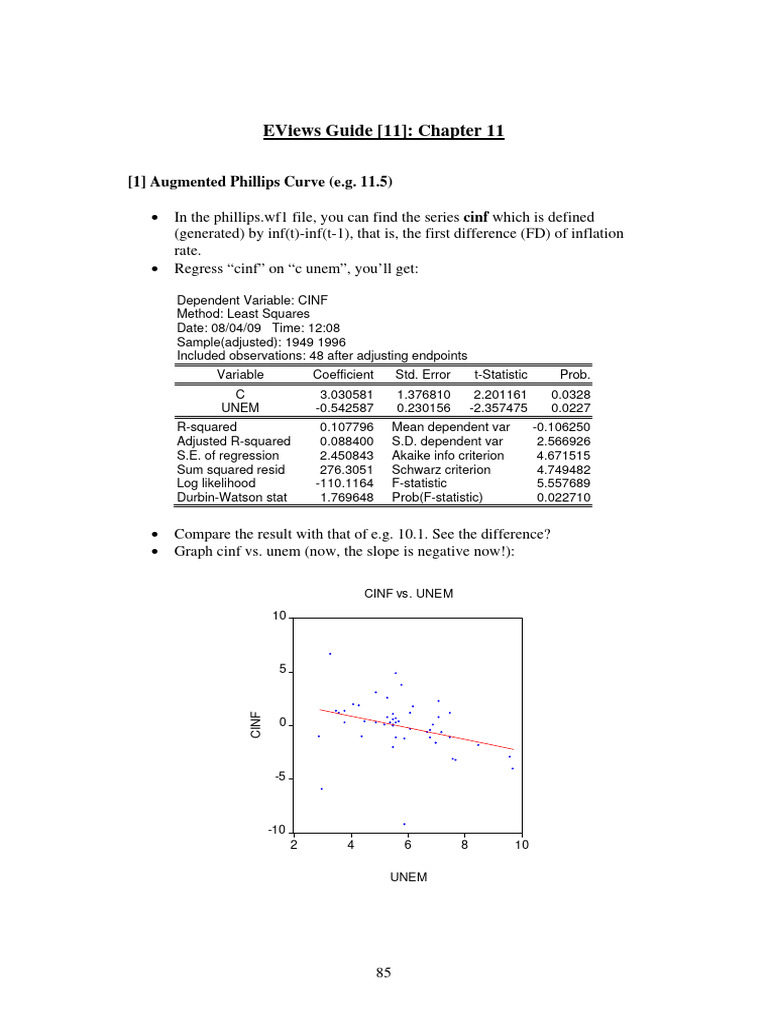 P11 - 178380 - Eviews Guide | PDF | Coefficient Of Determination | Errors And Residuals