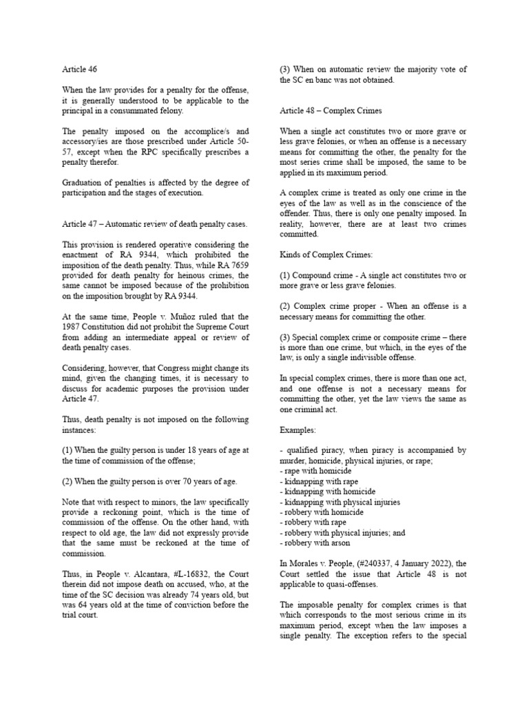 Penalties - Reviewer | PDF | Crime & Violence | Crimes