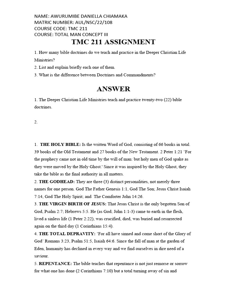 TMC 211 ASSIGNMENT | PDF | Last Judgment | Jesus