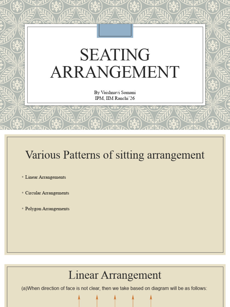 Seating Arrangement | PDF | Geometry