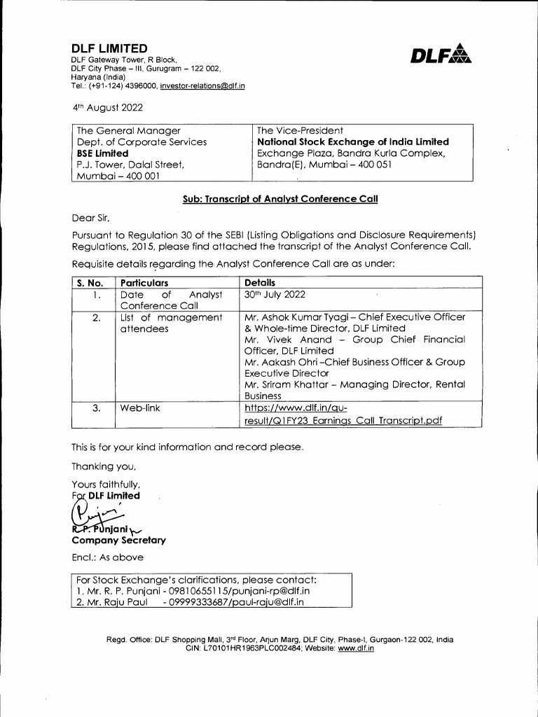 DLF - Jul 30 | PDF | Interest | Demand