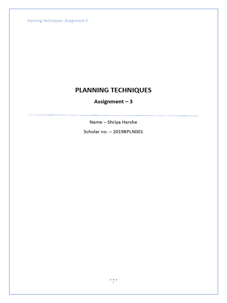 Assignment 3 - Planning Techniques | PDF | Ratio | Map
