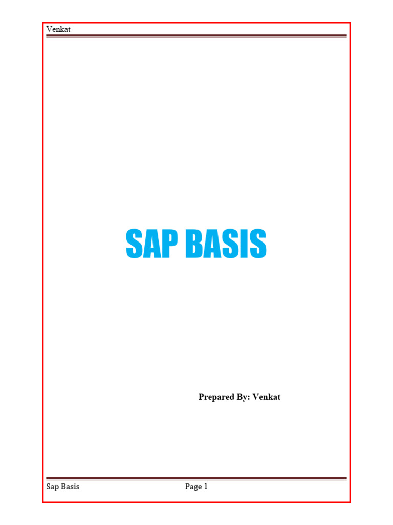 Sap Basis Book | PDF | Databases | Computer File