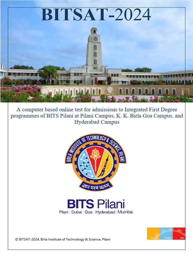 BITSAT 2024 Brochure | PDF | Chemical Bond | Momentum