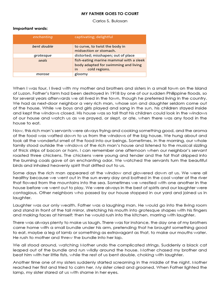 MY-FATHER-GOES-TO-COURT-by-Carlos-Bulosan | PDF