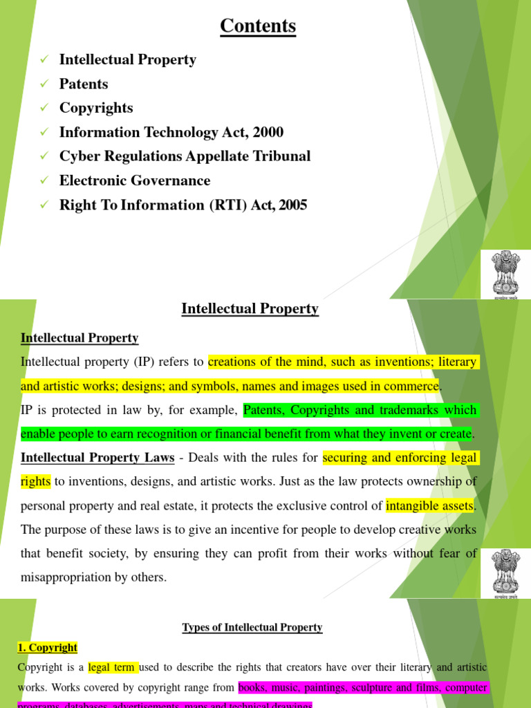 Notes - Unit IV - KNC501 - COI | PDF | Patent | Copyright