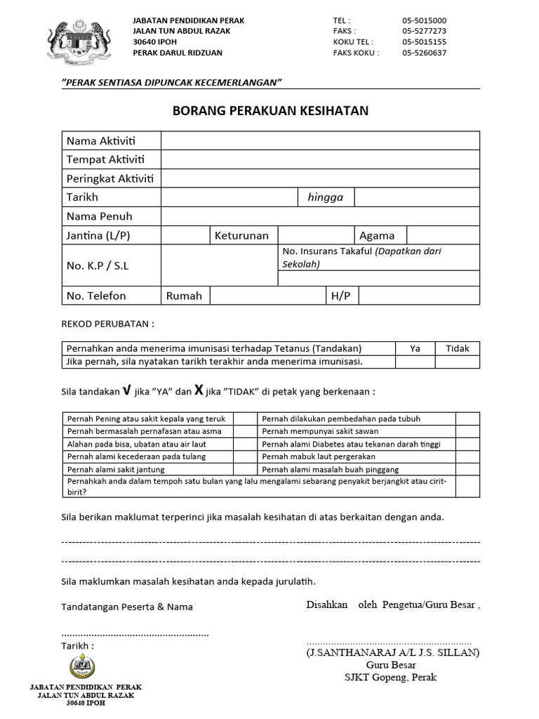 Borang Pelepasan Murid | PDF