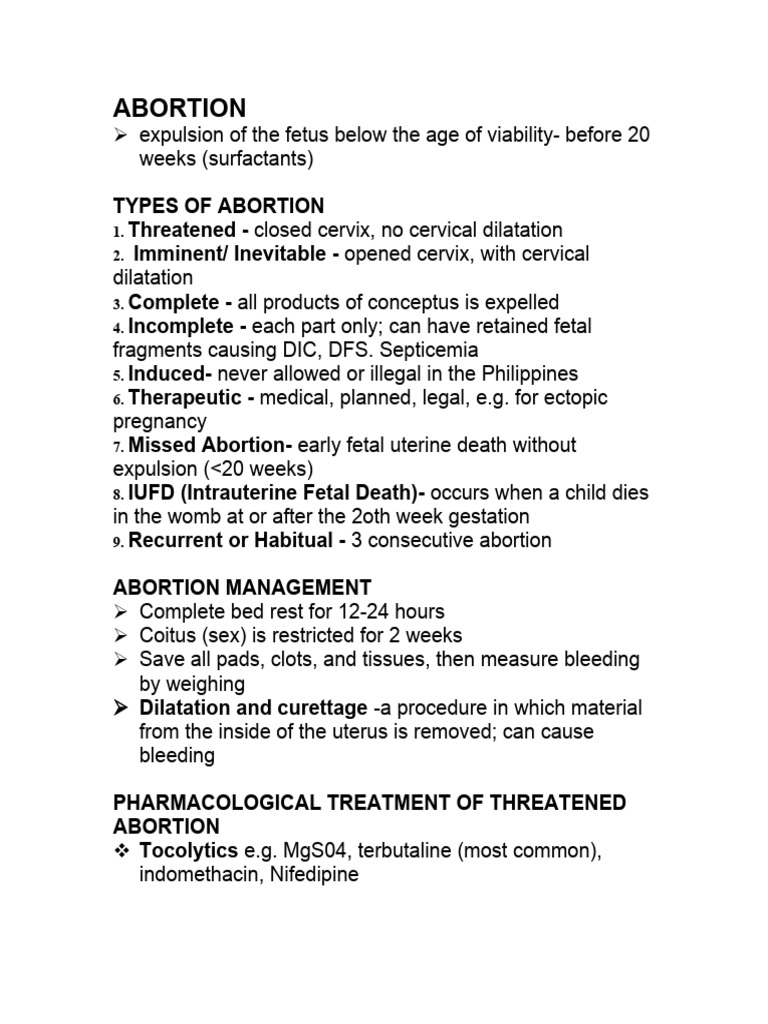 OB Nursing Abortion | PDF | Abortion | Fetus