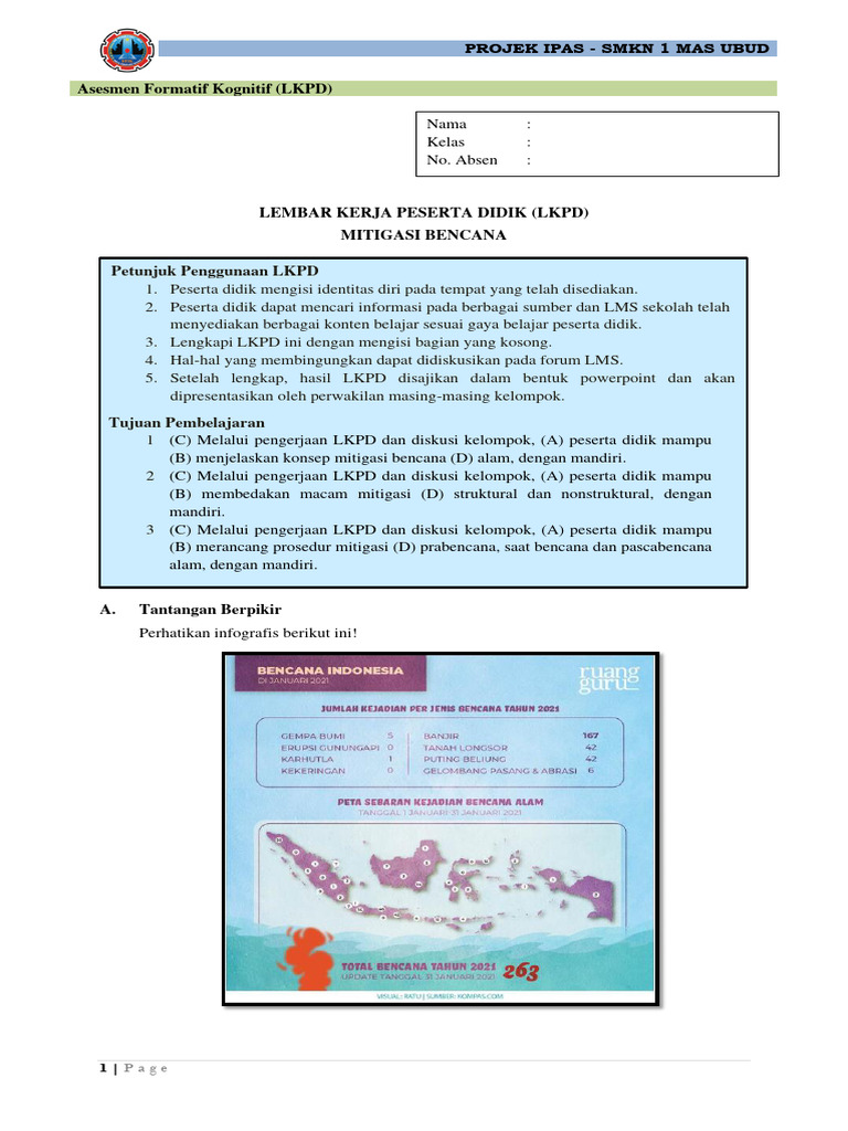LKPD Mitigasi Bencana | PDF