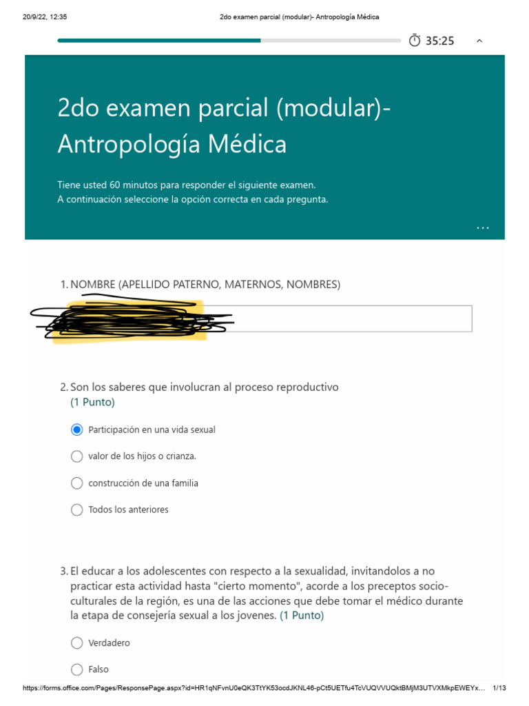 2do Examen Parcial (Modular) - Antropología Médica | PDF | Medicina | Vejez