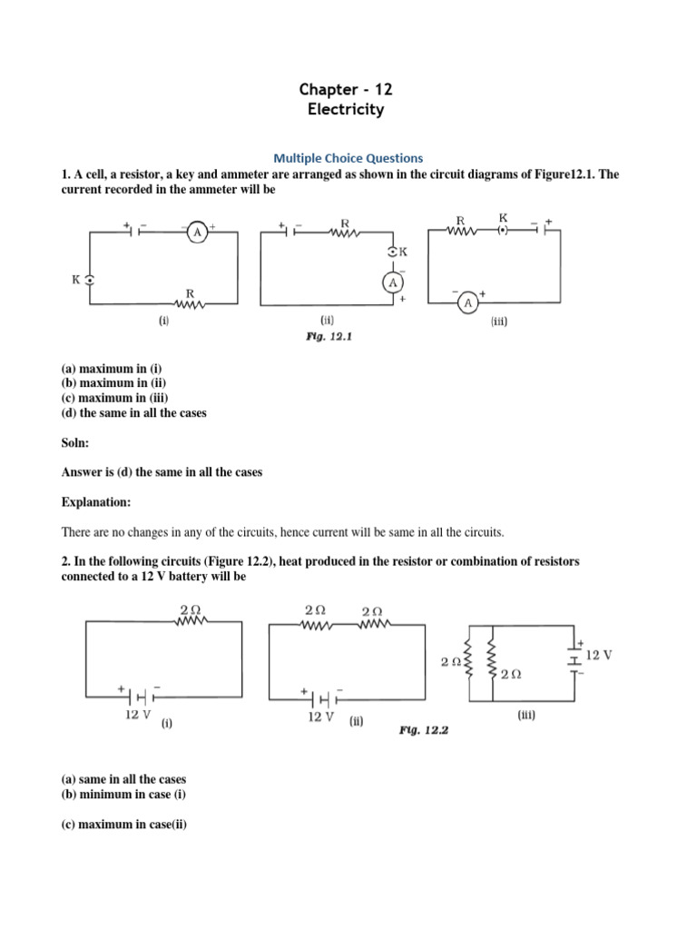NCERT Exampler | PDF | Electrical Resistance And Conductance | Series And Parallel Circuits