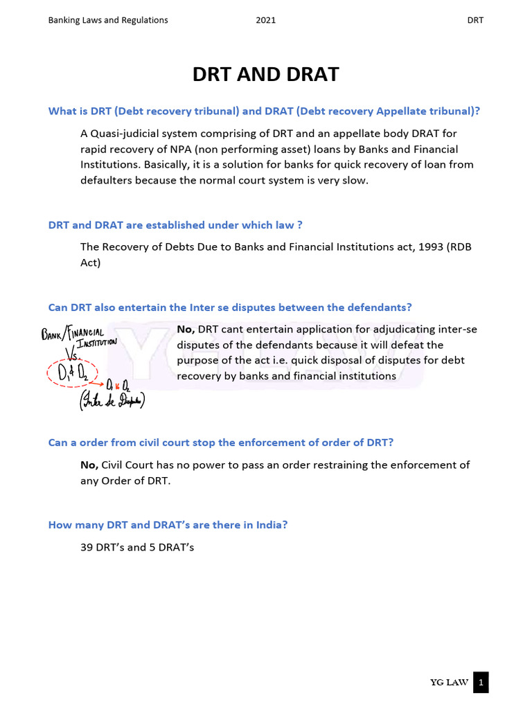 DRT and DRAT - Notes - YG LAW - 3936589 - 2023 - 09 - 18 - 09 - 16 ...