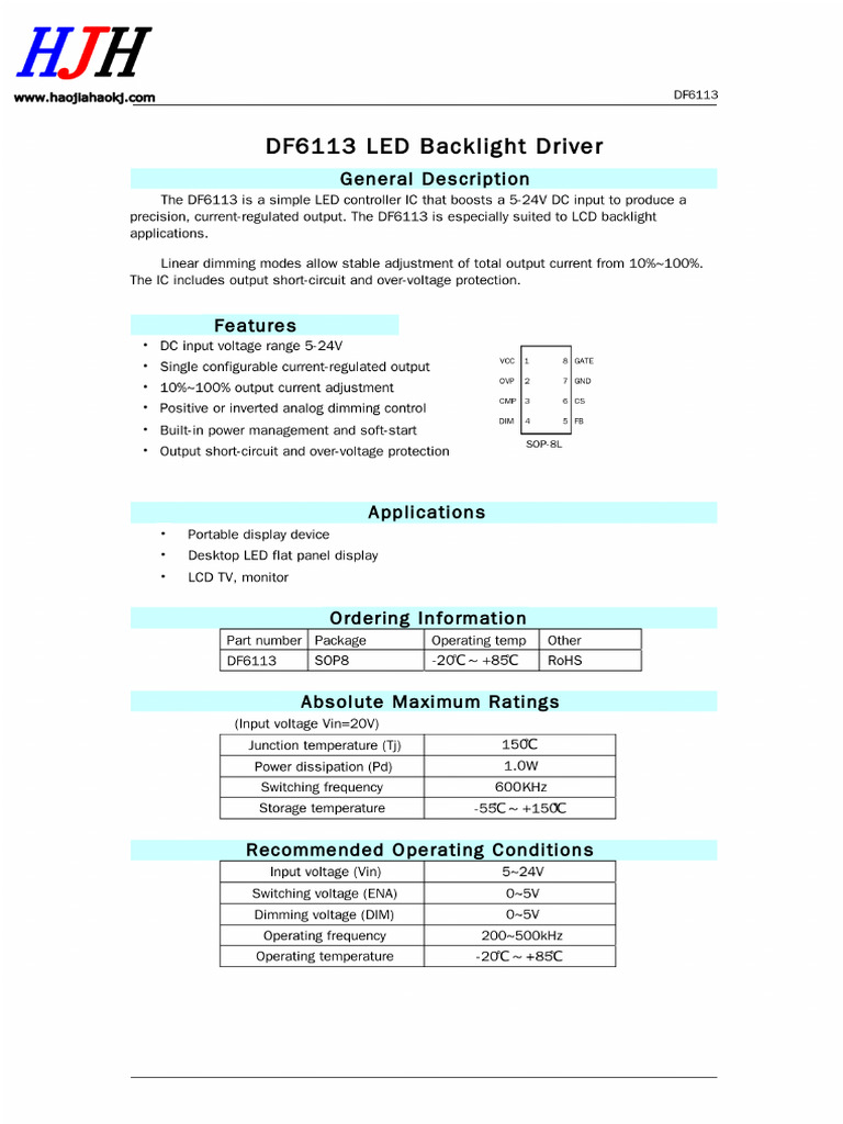 6113 Led Driver | PDF