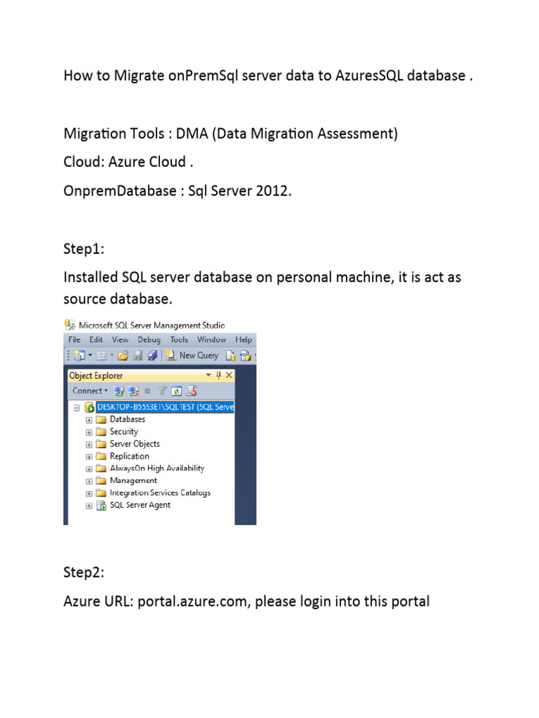 Migrate SQL Server to Azure Database Guide | PDF | Databases ...
