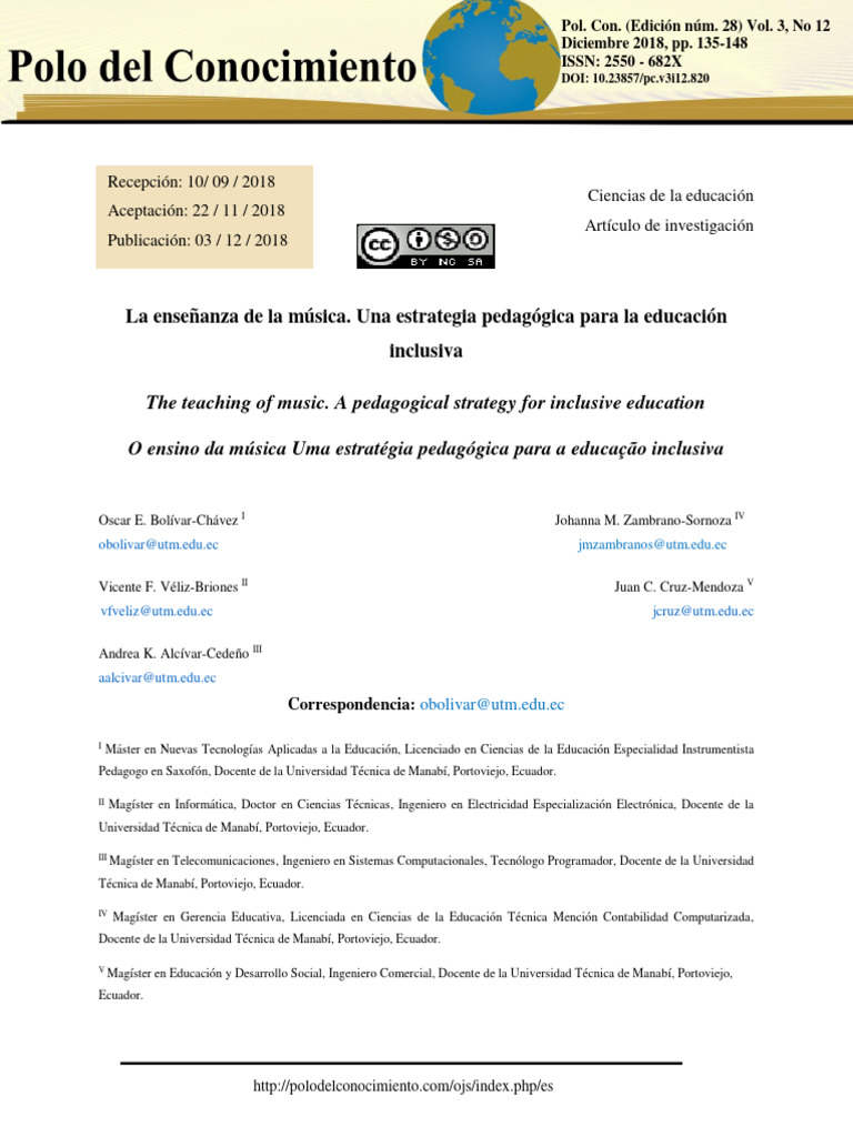 La Enseñanza de La Música. Una Estrategia Pedagógica para La Educación | PDF | Aprendizaje ...