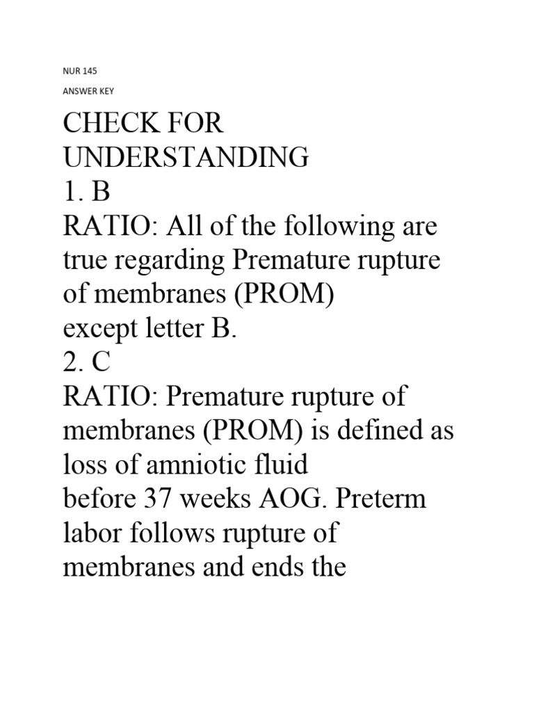 Nur 145 | PDF | Preterm Birth | Childbirth