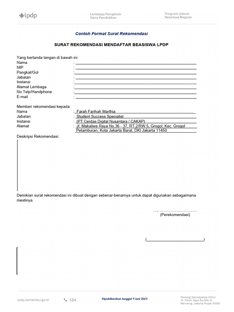 Panduan Pendaftaran Beasiswa LPDP Reguler 2023.2 | PDF Panduan Pendaftaran Beasiswa LPDP Reguler 2023.2 | PDF