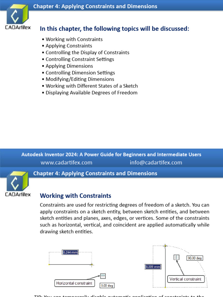 Chapter 4 - Applying Constraints and Dimensions - 2024 | PDF | 3 D Computer Graphics | Geometry