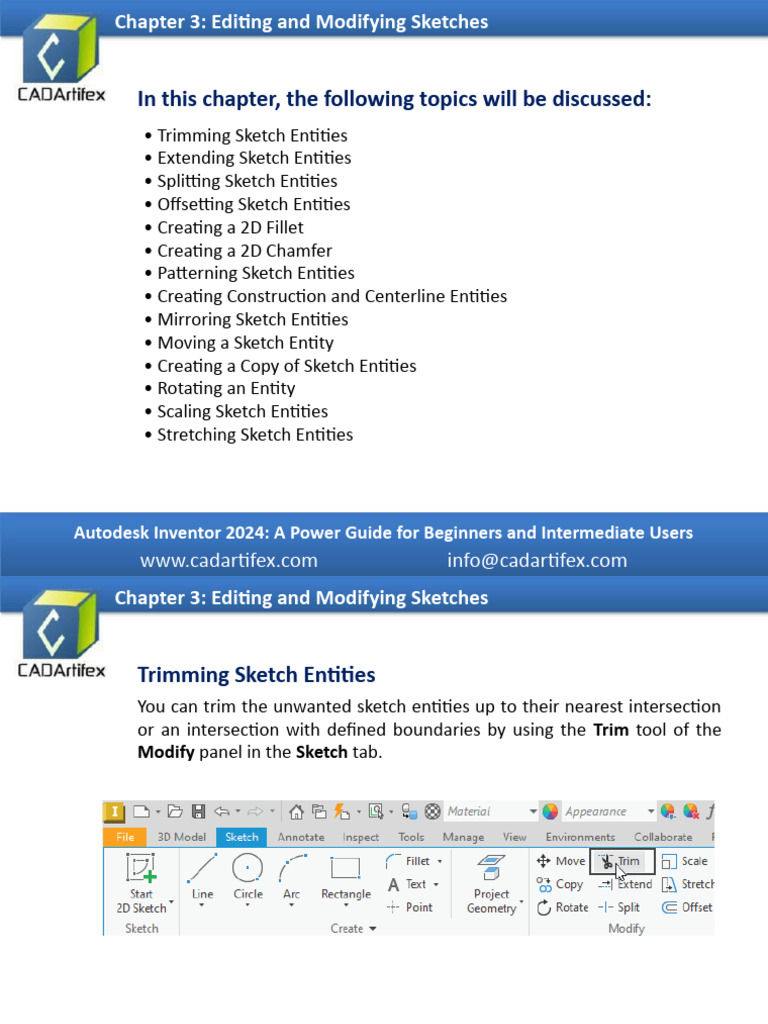 Chapter 3 - Editing and Modifying Sketches - 2024 | PDF | 3 D Computer ...