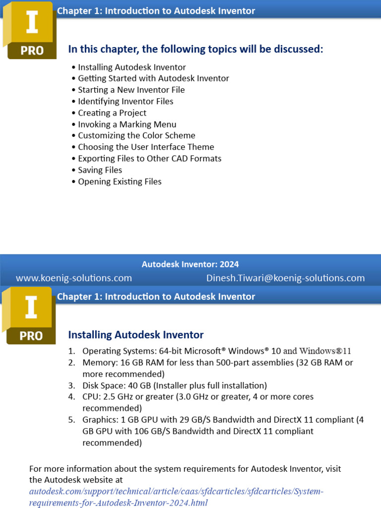 Chapter 1_Introduction to Autodesk Inventor_2024 | PDF | Menu ...