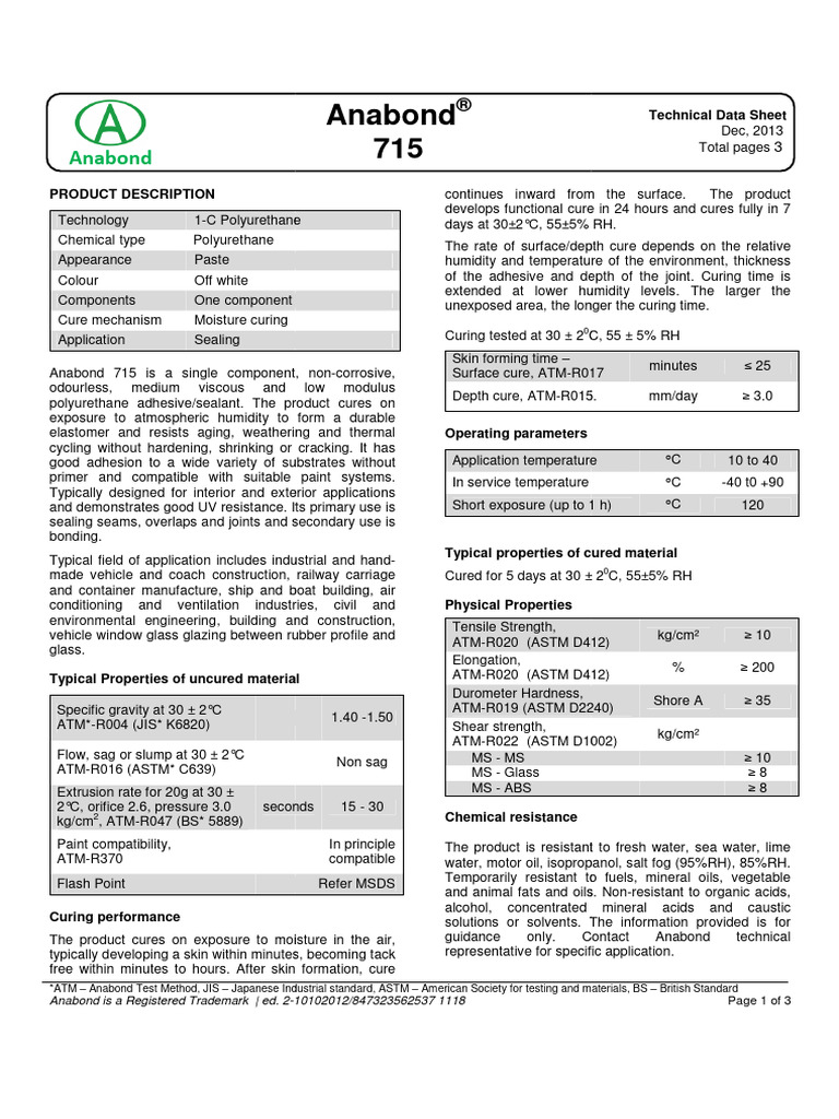 Anabond | Download Free PDF | Adhesive | Polyurethane