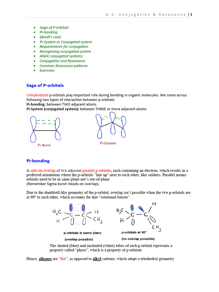Conjugation & Resonannce | PDF | Chemical Bond | Atomic Orbital