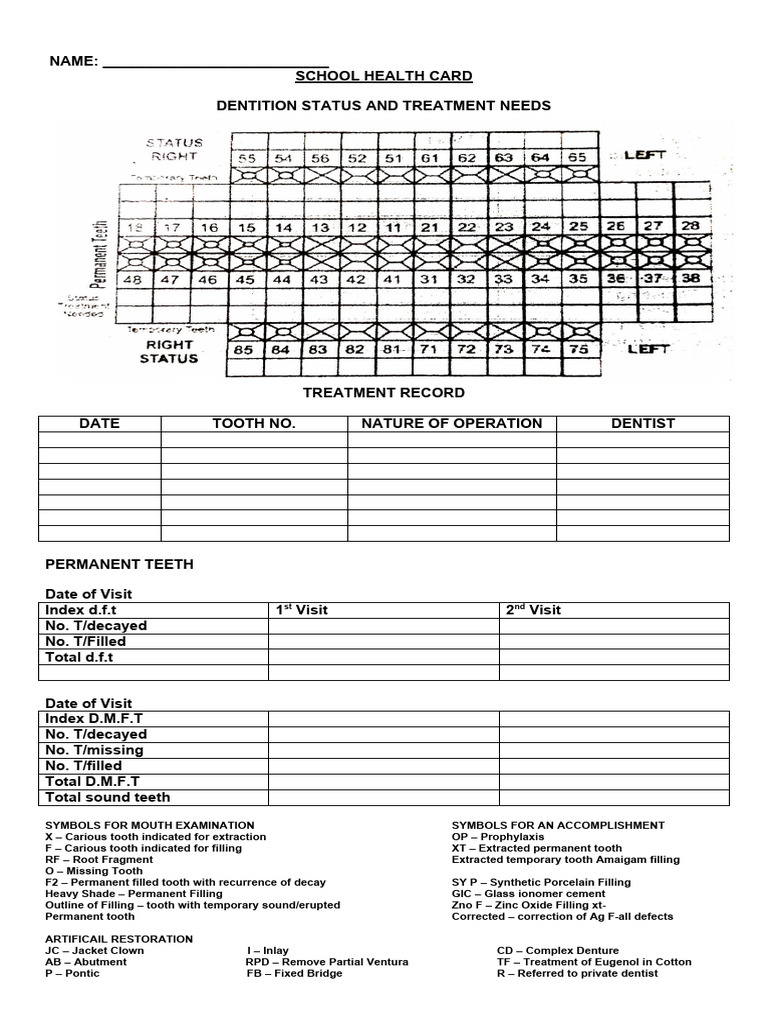 FC - Dental Status - Treatments Needs | PDF