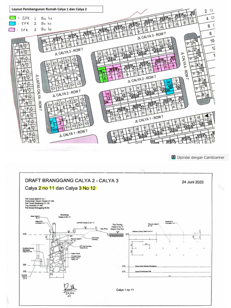 Gambar Design DPT Calya 1 Dan Calya 2 (SPK Bu Iis) | PDF