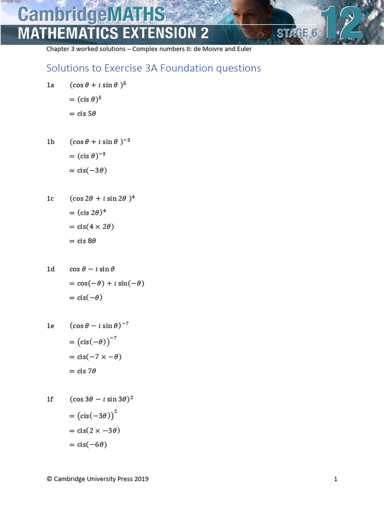 Chapter-3-worked-solutions | PDF | Complex Number | Quadratic Equation