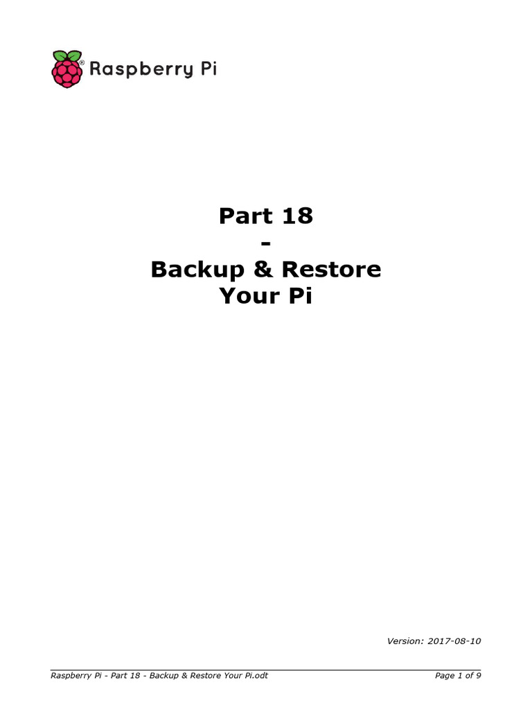 Raspberry Pi - Part 18 - Backup Restore | PDF | File System | Backup