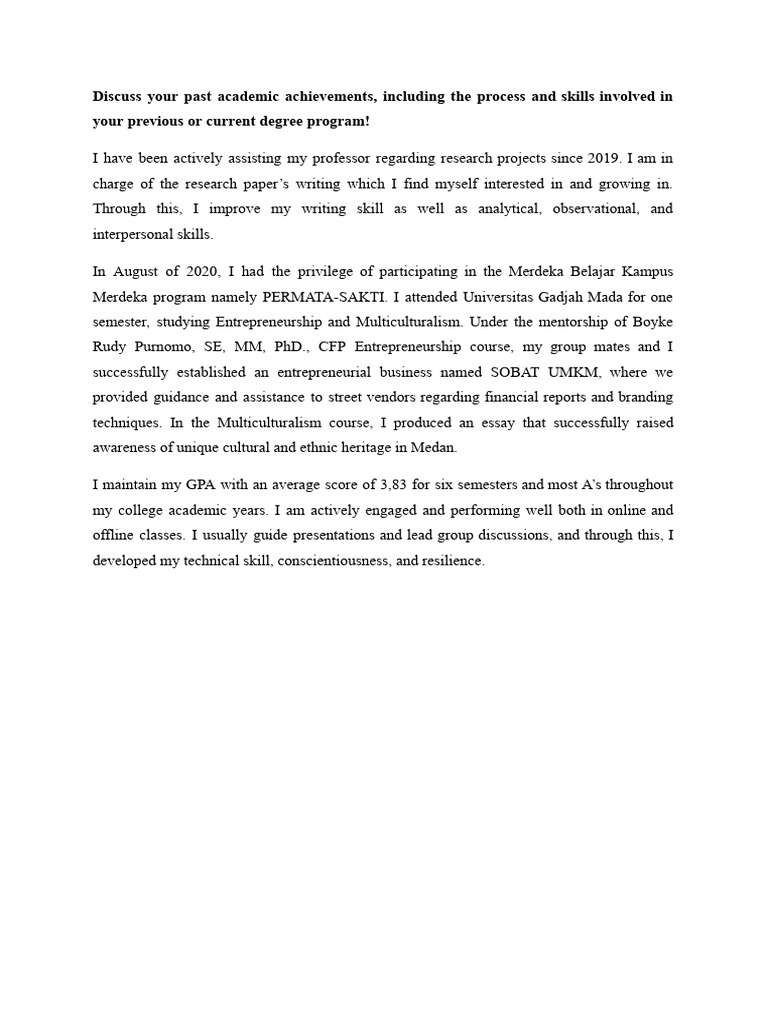 IISMA Essay - Windy Octaviana Simbolon | PDF