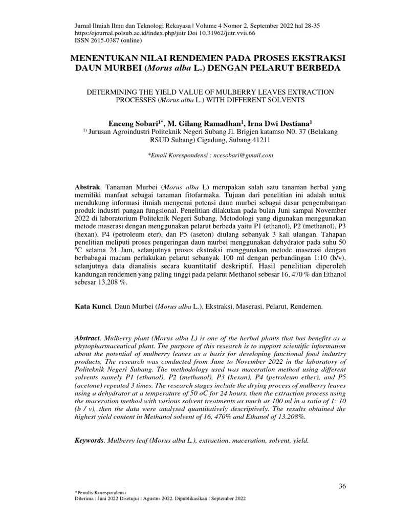 Murbei+rendemen Enceng+20221 | PDF