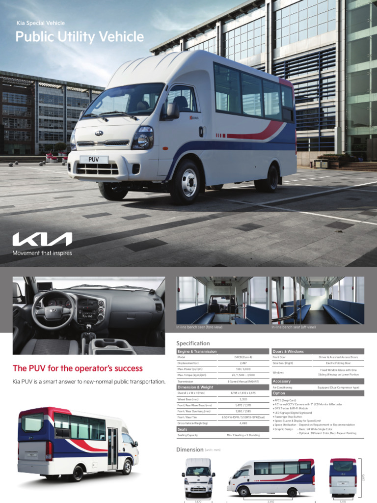 211125 - PUV Mini Bus 필리핀 - Kia Special Vehicle | PDF | Vehicles ...