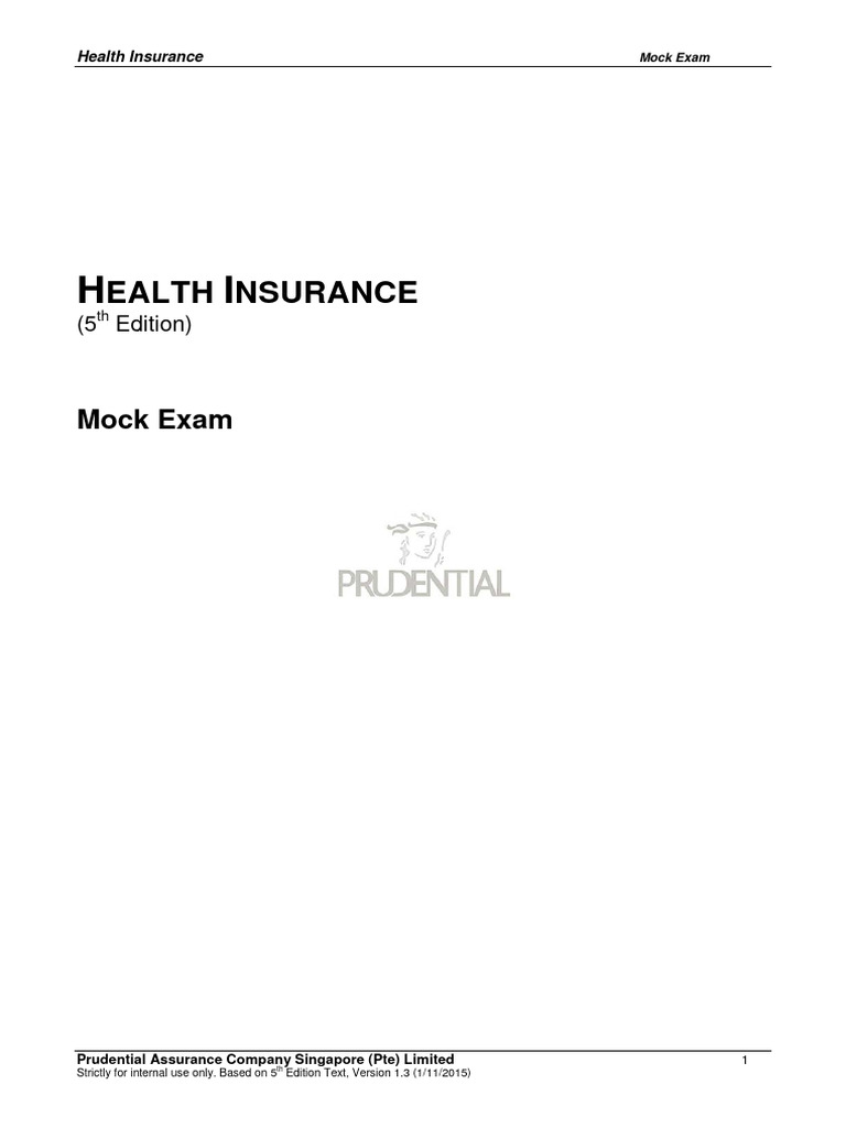 HI Pru Mock Exam (4 Sets) Version 1.3 (010915) - Oct 2015 | PDF | Life ...