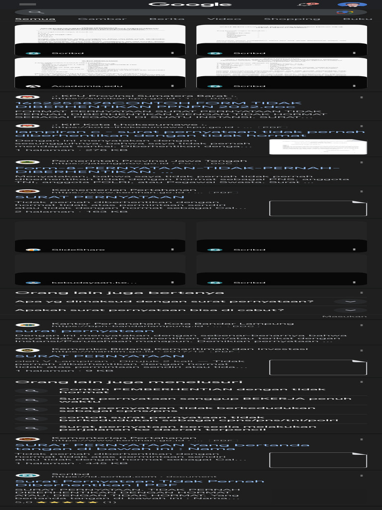 Surat Tidak Pernah Diberhentikan Secara Tidak Hormat - Penelusuran Google | PDF