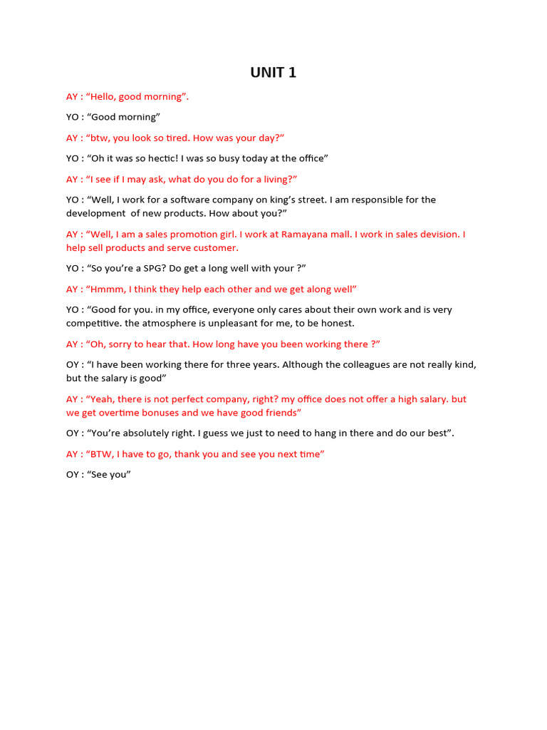 SCRIPT UTS UNIT 1 - 4 | PDF