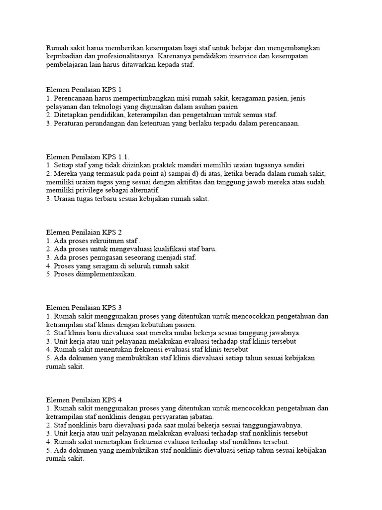 Elemen Penilaian Kps | PDF