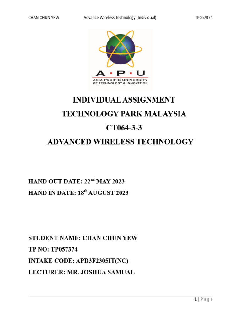 AWT Individual Assignment (Chan Chun Yew) | PDF | Home Automation | Security