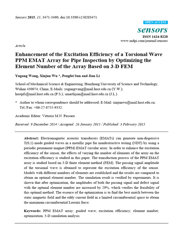 Emat Sensor Design | PDF | Physical Sciences | Electrical Engineering