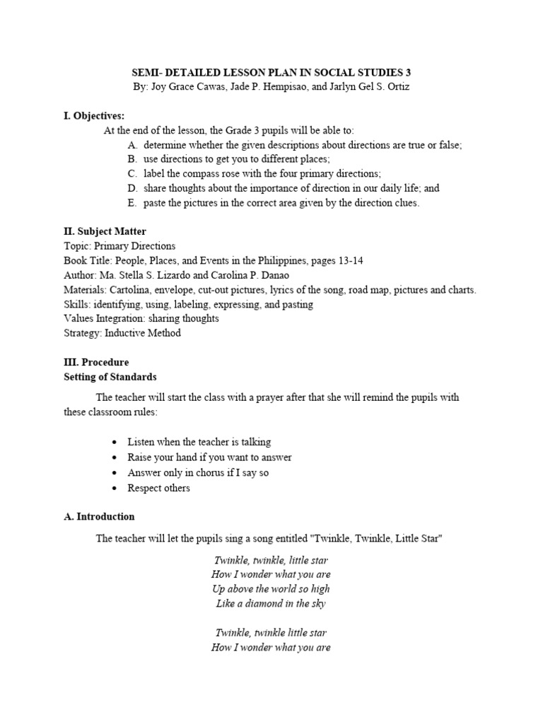 Inductive Method LP | PDF | Teachers | Lesson Plan