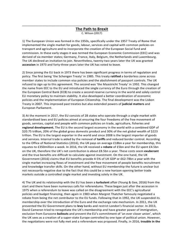 Brexit: History, Vote, and Implications | PDF