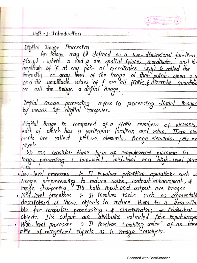 Image Processing Note Handwritten | PDF
