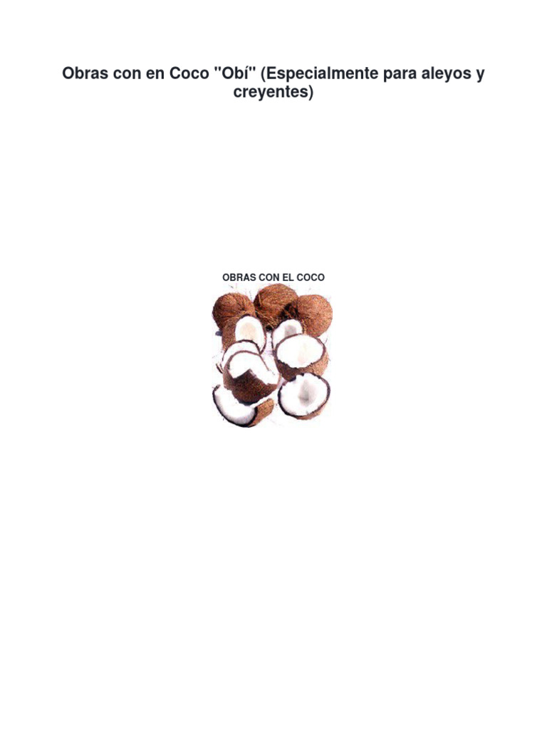 Obras Con en Coco Obí Especialmente para Aleyos y Creyentes | PDF